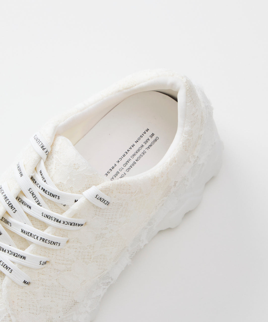 Bumpy Sole Lace Sneaker - White – MAISON MAVERICK PRESENTS