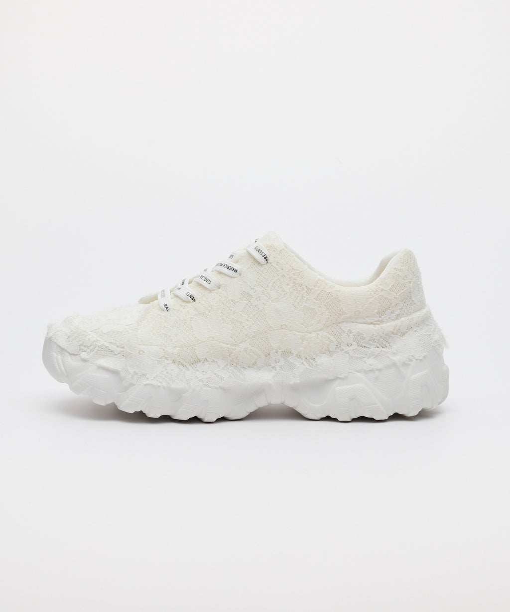 Bumpy Sole Lace Sneaker - White – MAISON MAVERICK PRESENTS